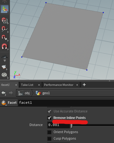 【Houdini】エッジ上のポイントを削除する(Facetノード) - GRAPHILIA
